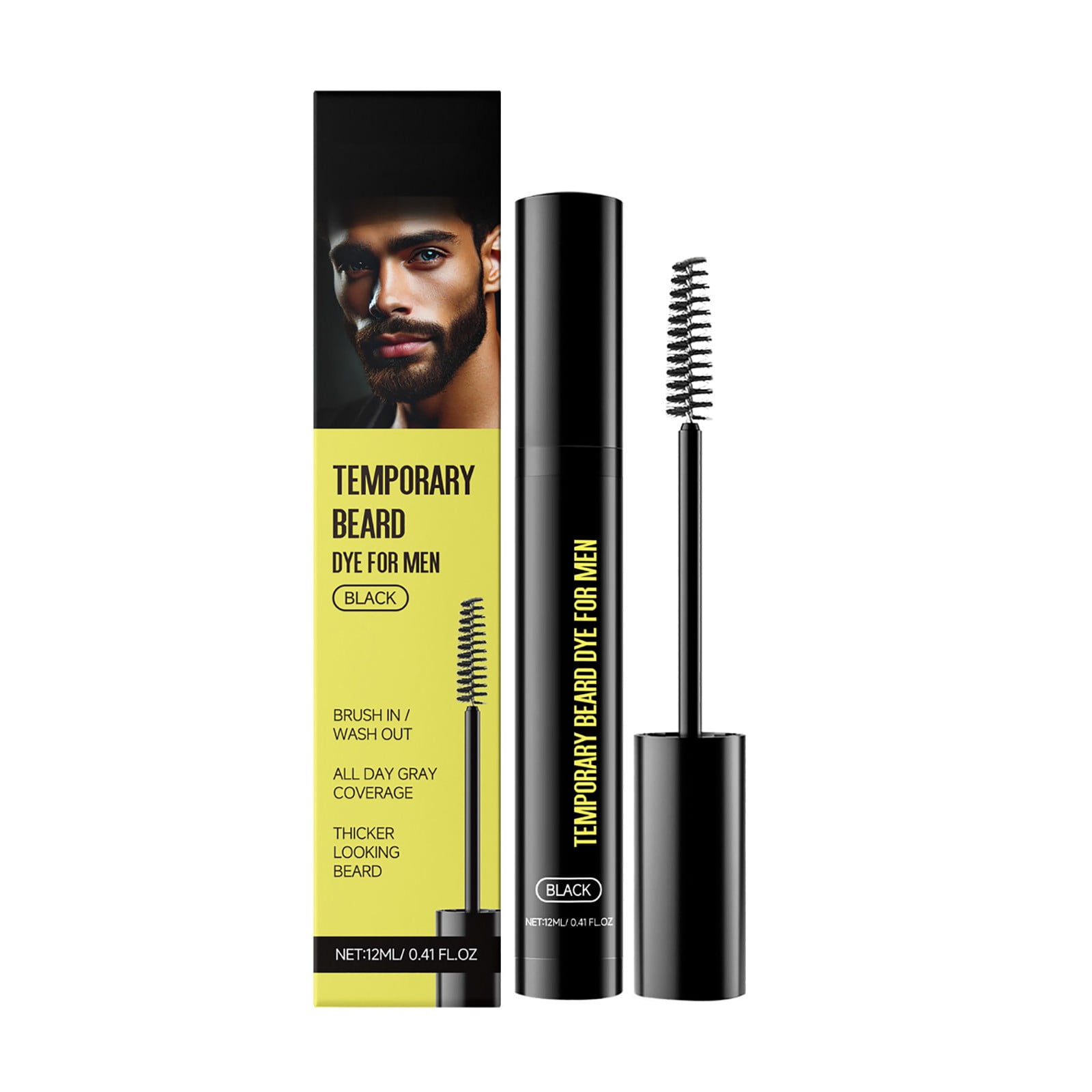 The Beard Club 1 Day Temporary Beard Dye for Men Black Beard Mustache ...