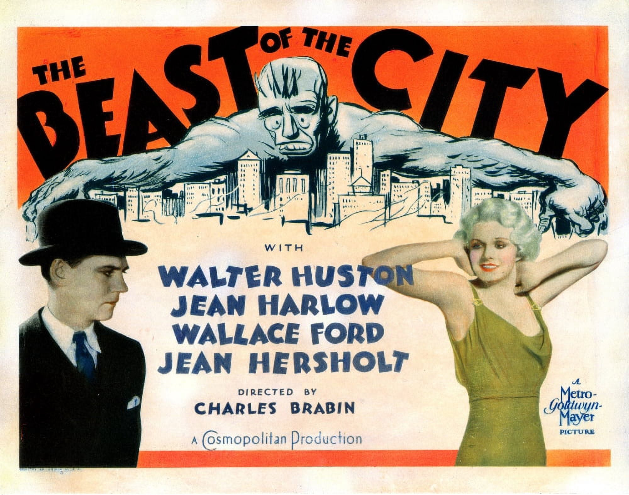 The Beast Of The City From Left Walter Huston Jean Harlow 1932 Movie ...
