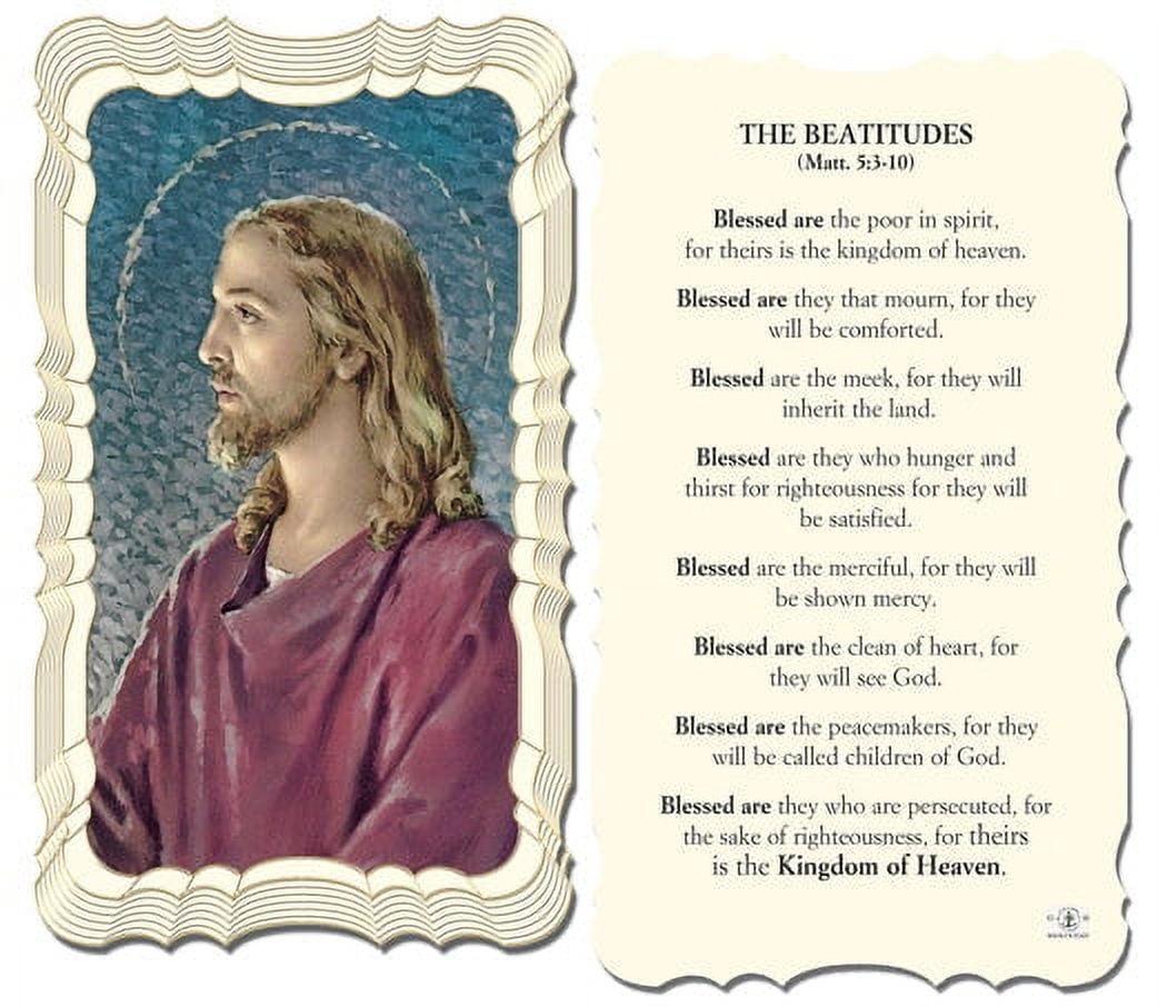 The Beatitudes Catholic Prayer Holy Card with Prayer on Back, Pack of ...