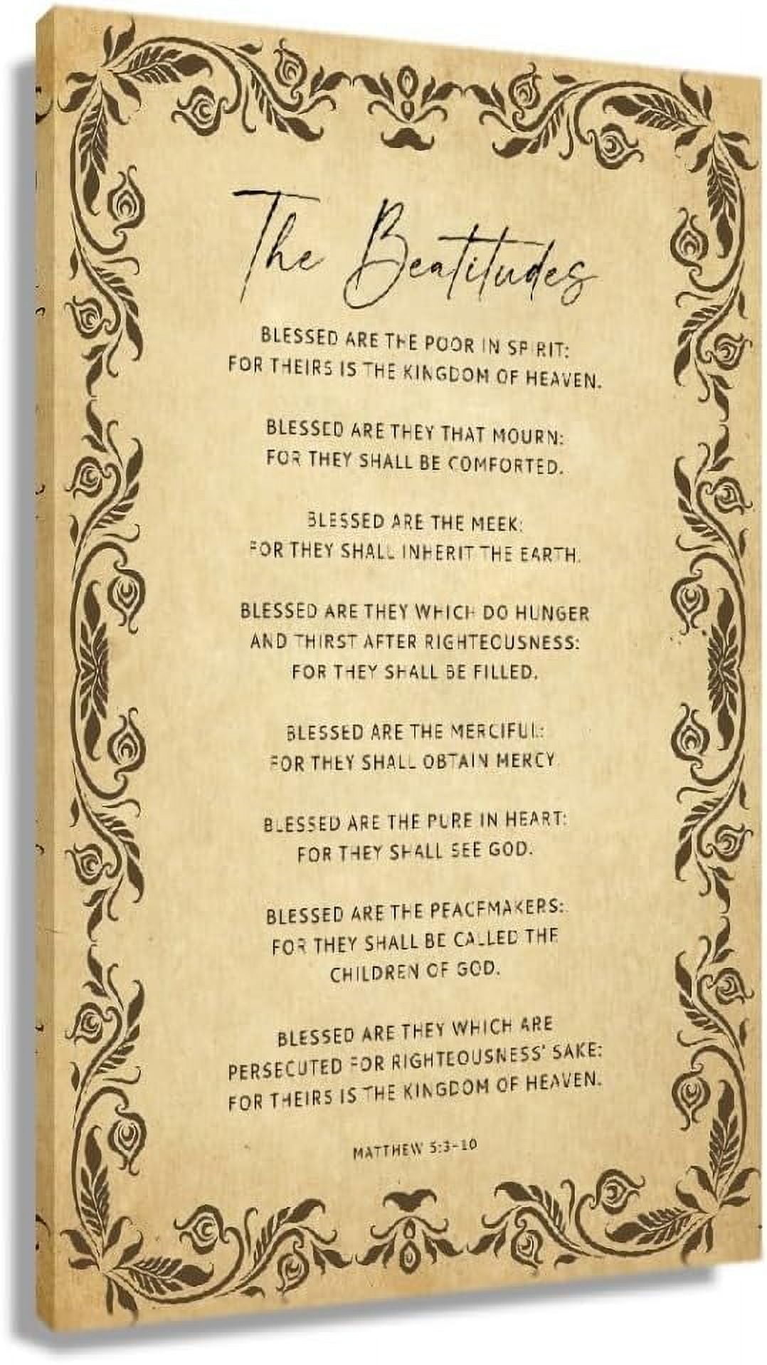 The Beatitudes Wall Art Matthew 5 3-10 Bible Verse Poster Scripture ...