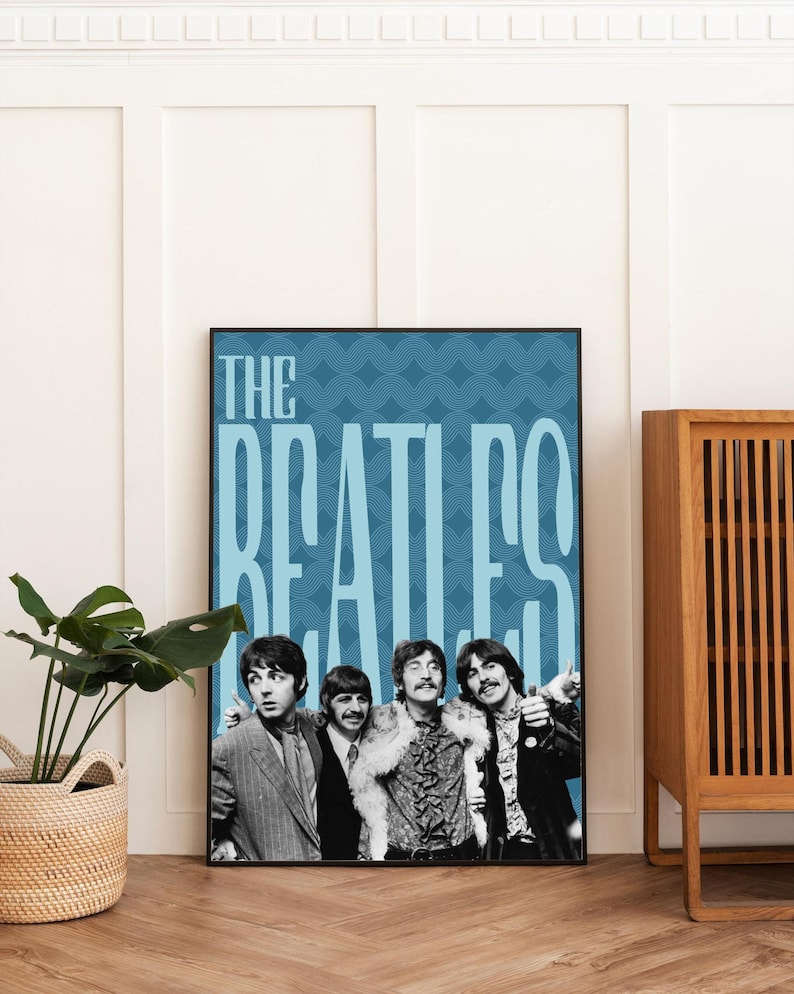 The Beatles 1960s Retro Music Wall Art Classic Rock Band Room Decor ...