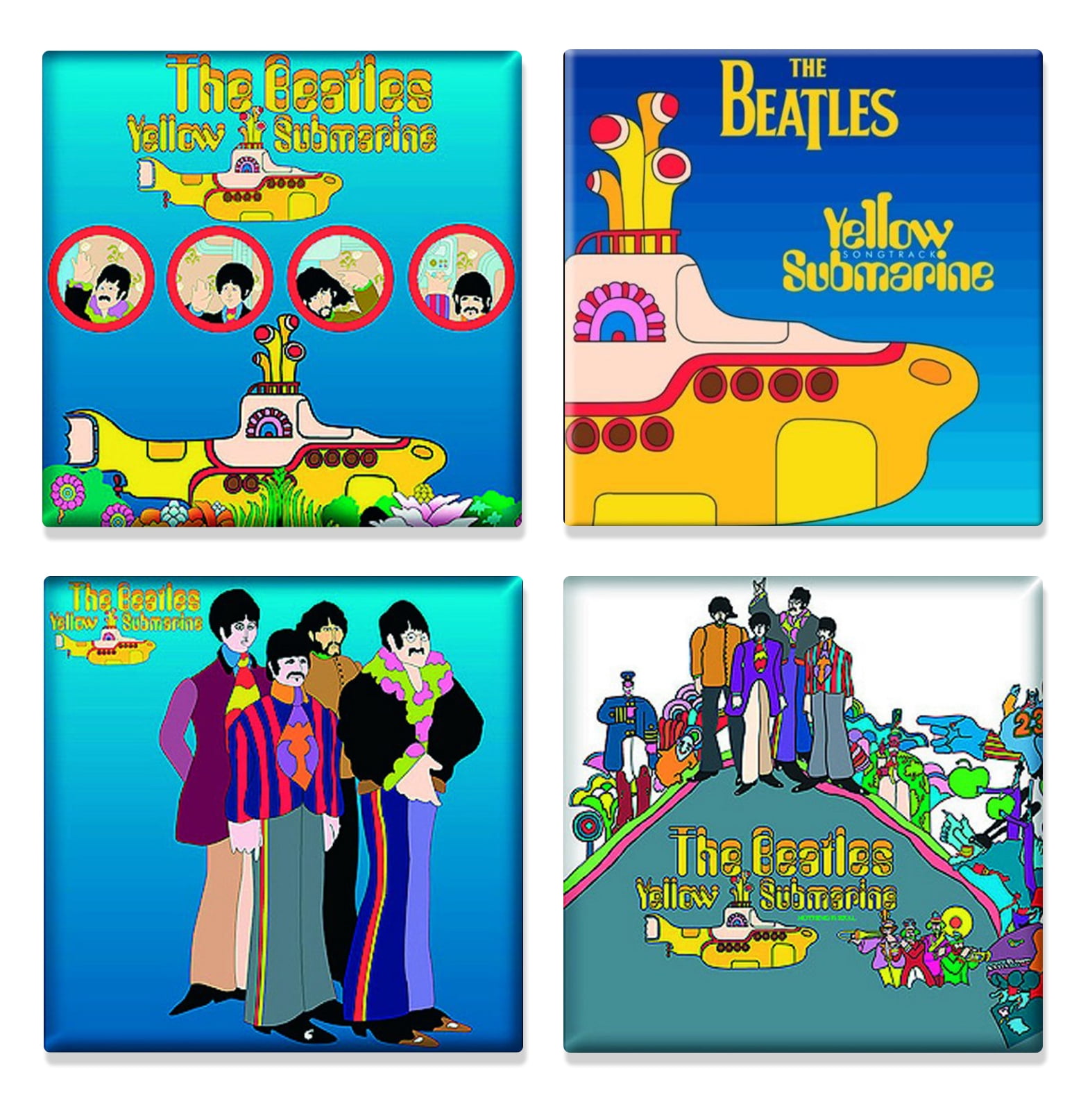 The Beatles 4 x Fridge Magnet Yellow Submarine Set - Walmart.com