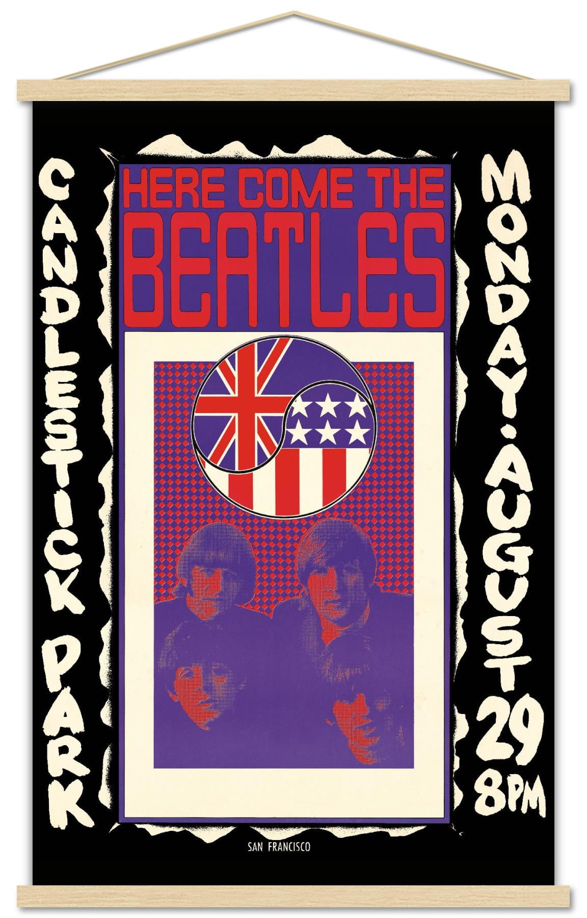 The Beatles - Candlestick Park Wall Poster with Magnetic Frame, 22.375 ...