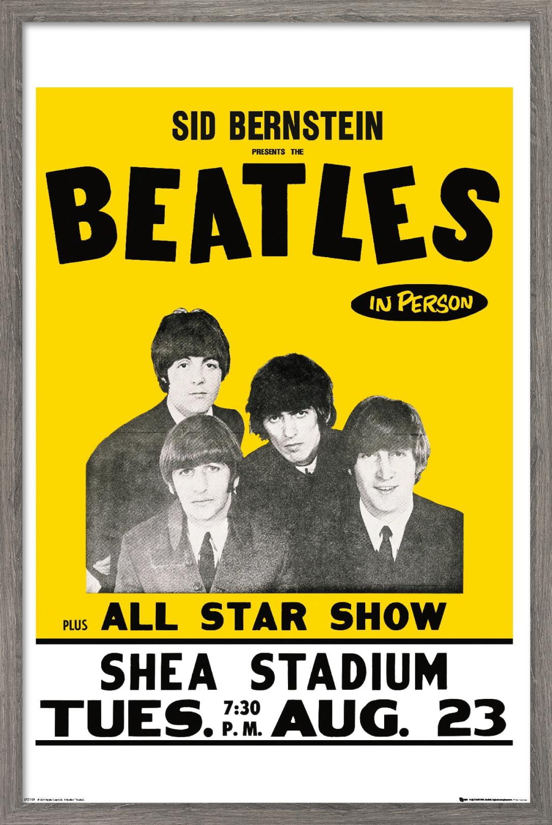 The Beatles - Shea Stadium Wall Poster, 14.725" x 22.375" Framed ...