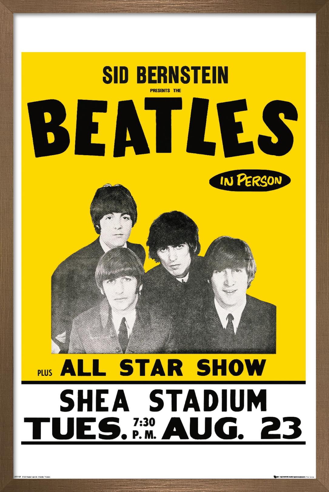 The Beatles - Shea Stadium Wall Poster, 14.725" x 22.375" Framed ...