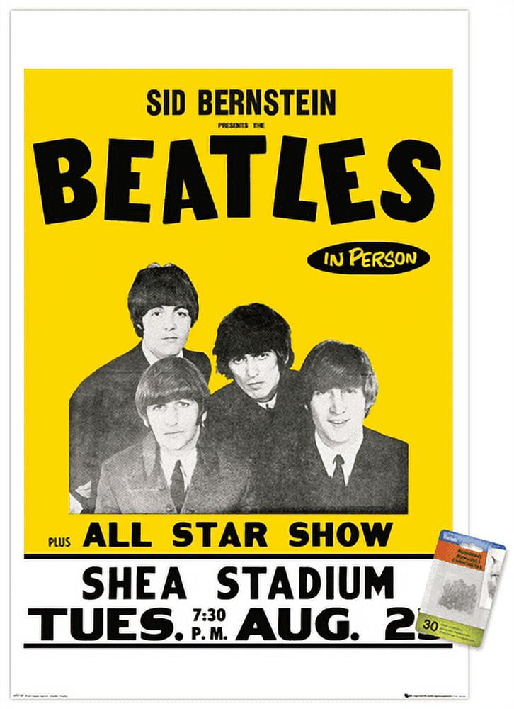The Beatles - Shea Stadium Wall Poster with Push Pins, 22.375" x 34 ...