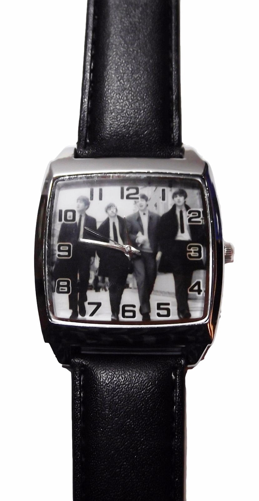 The Beatles Square Face Black Leather Band Wrist Watch - Walmart.com