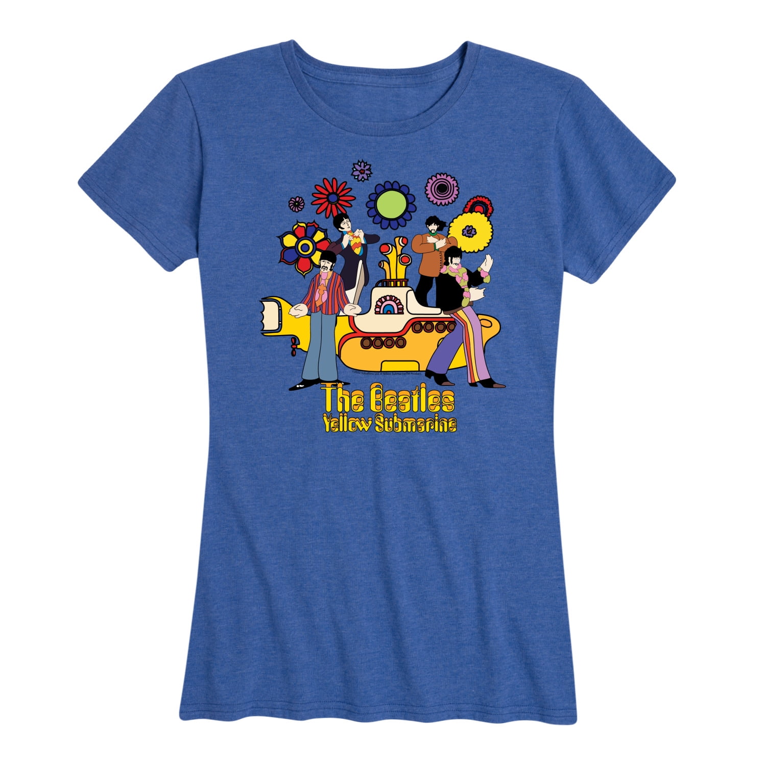The Beatles - Yellow Submarine Floral - Women's Short Sleeve Graphic T ...