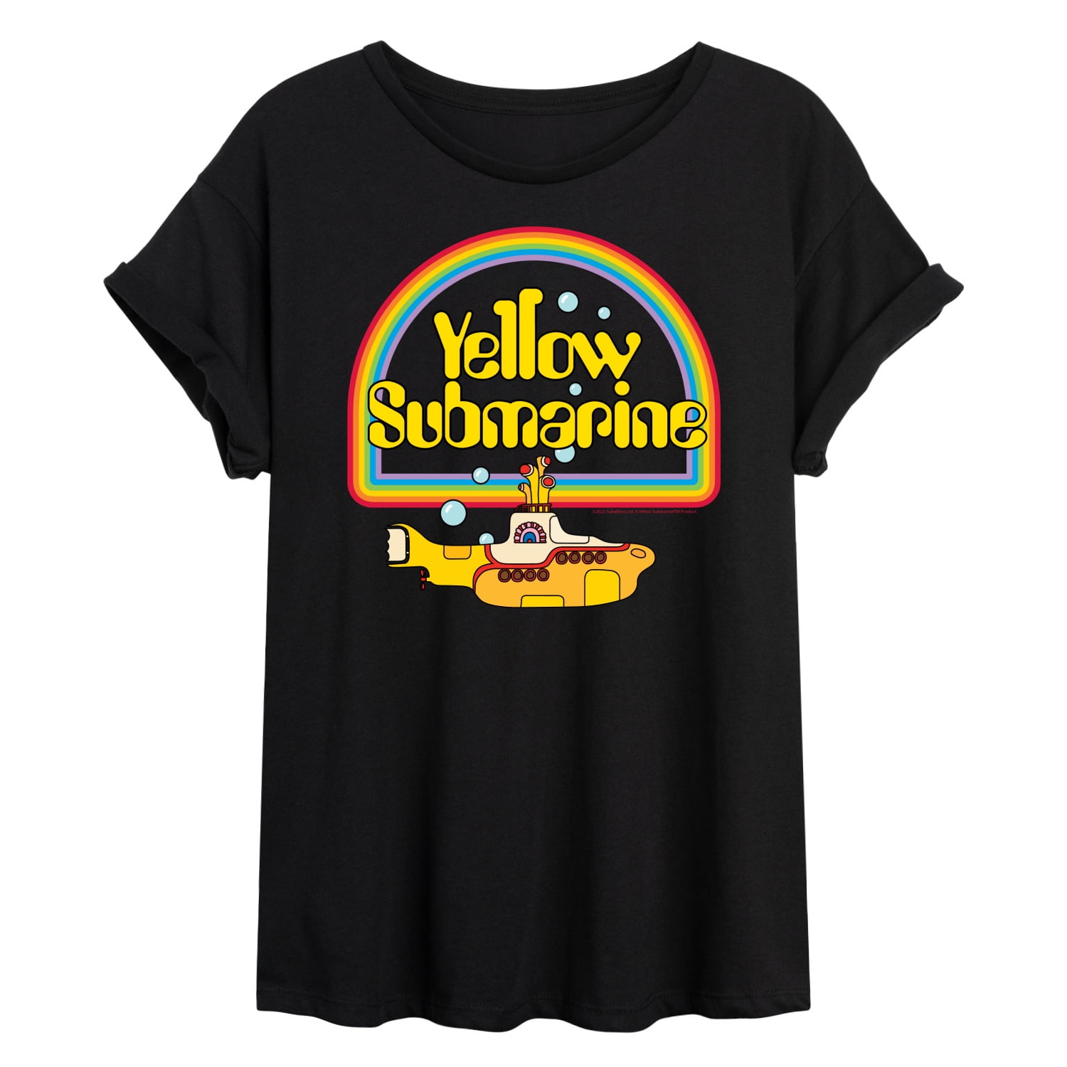 The Beatles - Yellow Submarine Rainbow Logo - Juniors Ideal Flowy ...