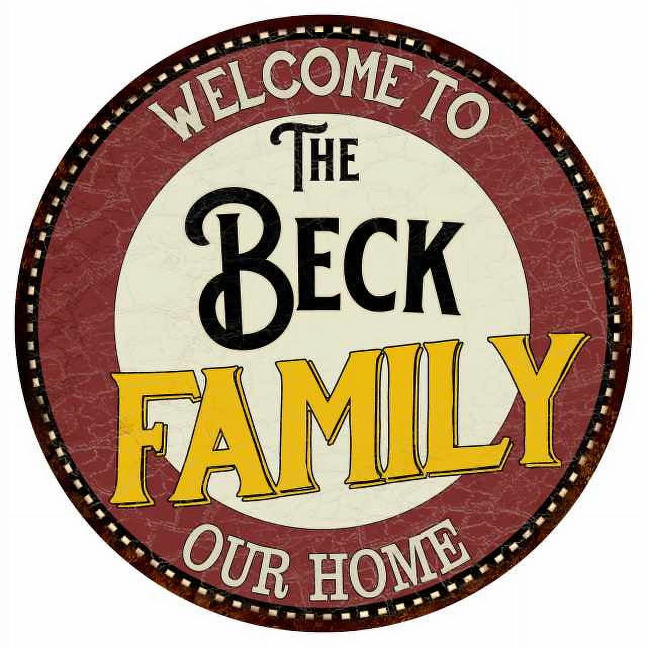 The Beck Family 12" Round Metal Sign Kitchen Game Room Décor ...
