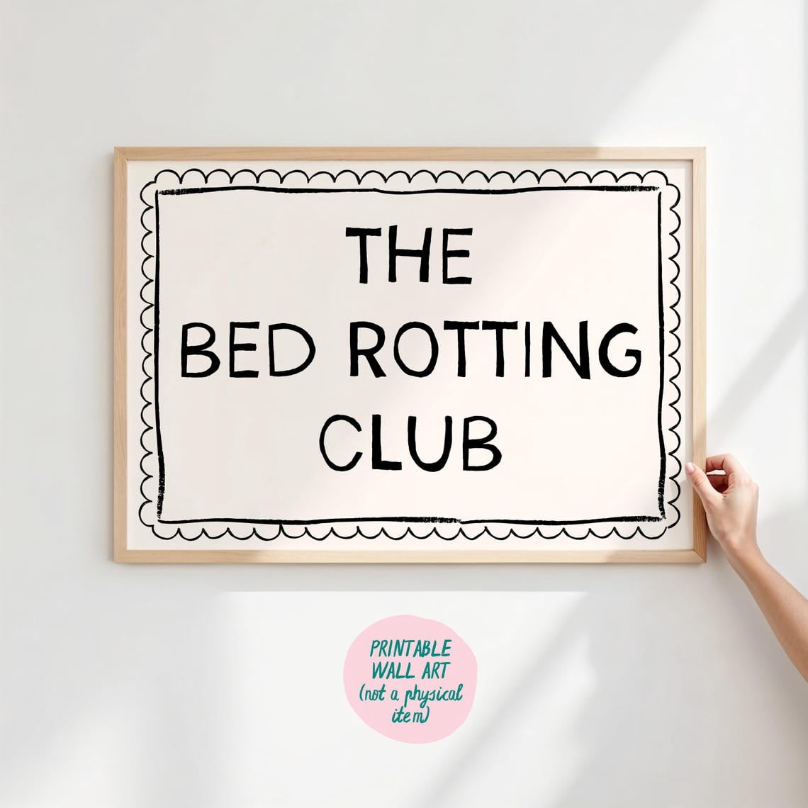 The Bed Rotting Club Art Print, Bedroom Wall Art, Stay In Bed Art ...
