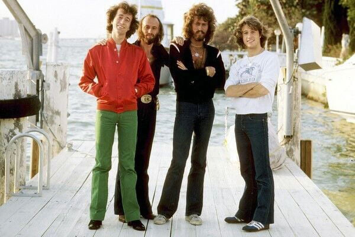 The Bee Gees classic of four Gibb brothers full length pose together ...