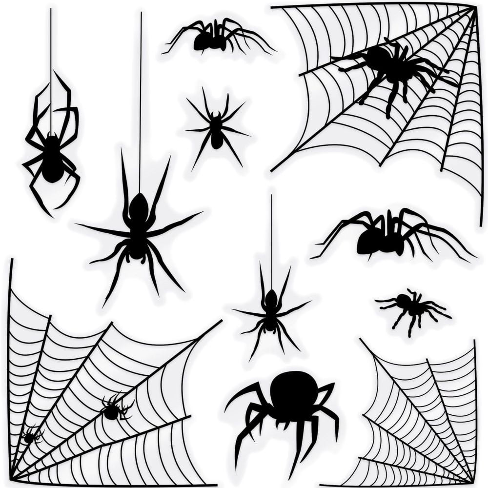The Beistle Company Spider & Spider Web Silhouette Wall Sticker ...
