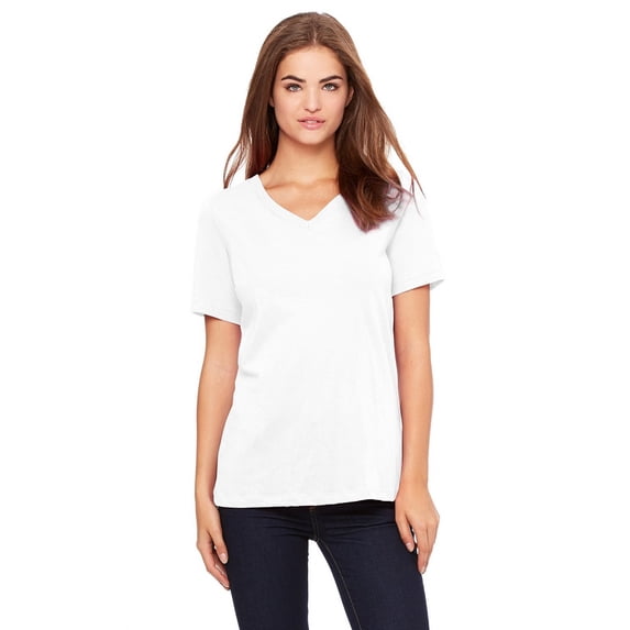 The Bella + Canvas Ladies Relaxed Jersey Short Sleeve V-Neck T-Shirt ...