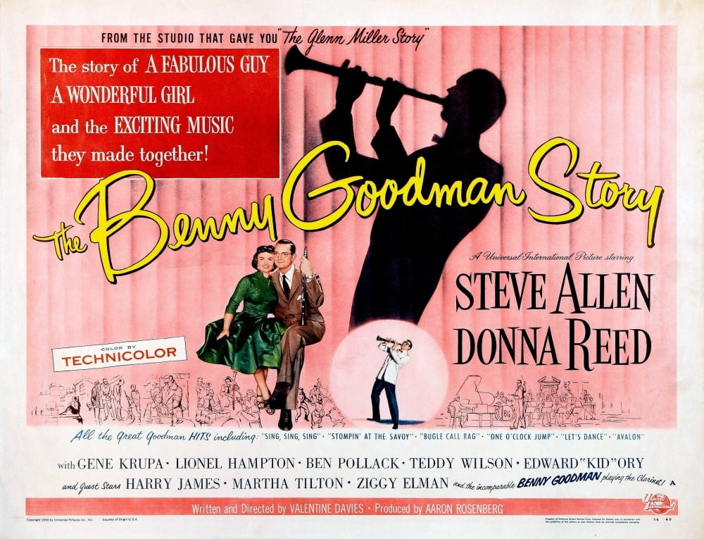 The Benny Goodman Story Donna Reed Steve Allen 1955 Movie Poster ...