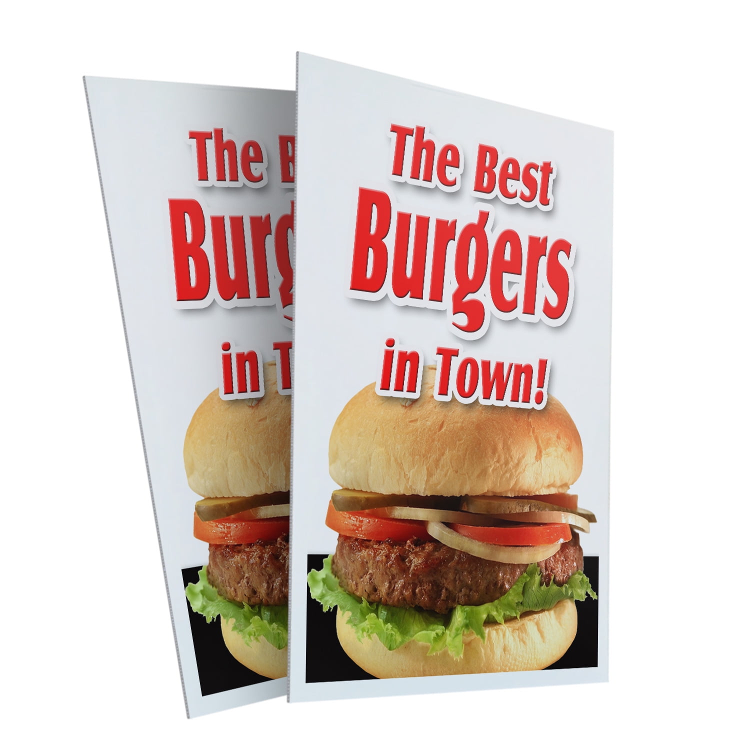 The Best Burgers In Town! (2-PACK) 24" x 36" Plastic Signs | Sign ...