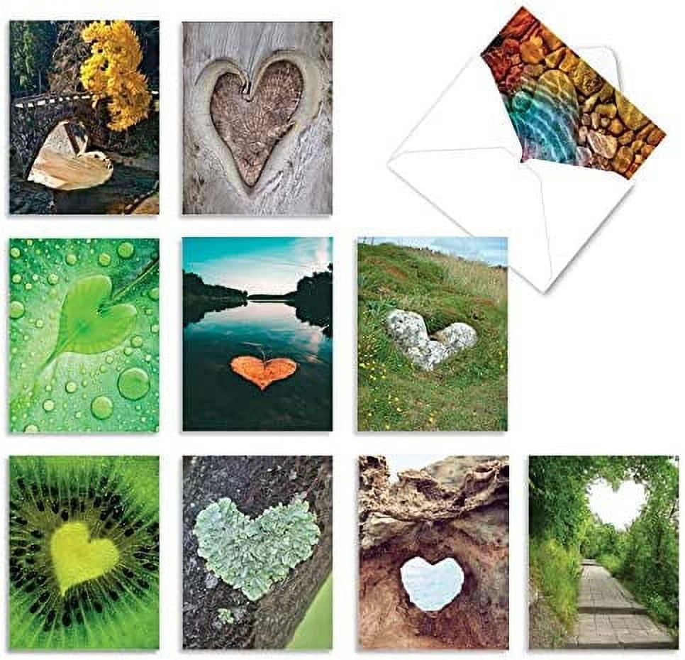 The Best Card Company - 10 Blank Heart Note Cards Boxed (4 x 5.12 Inch ...
