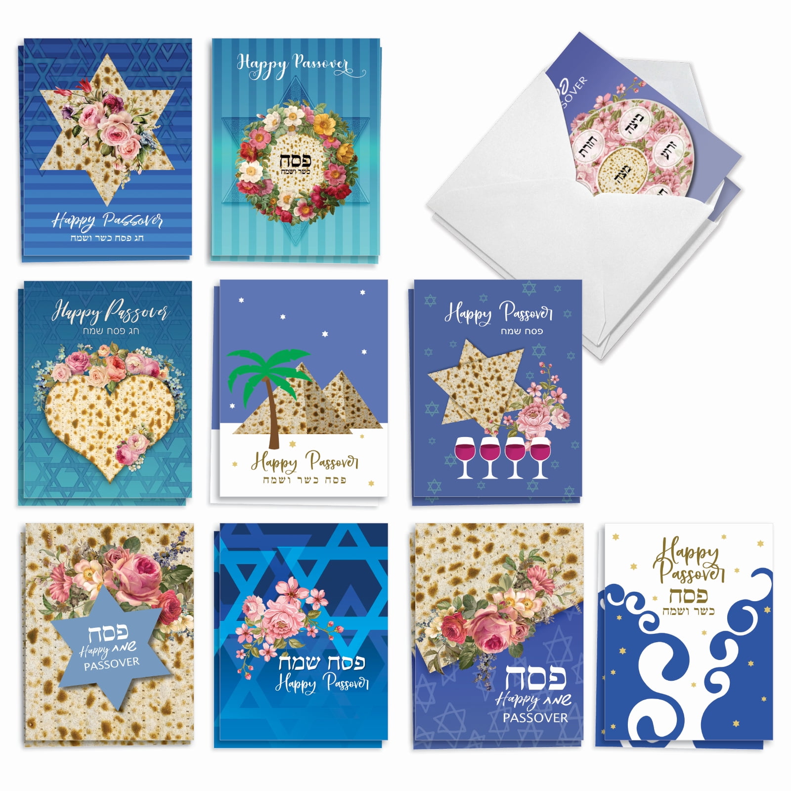 The Best Card Company 20 Assorted Passover Notecards Box Set 4 x 5.12 ...