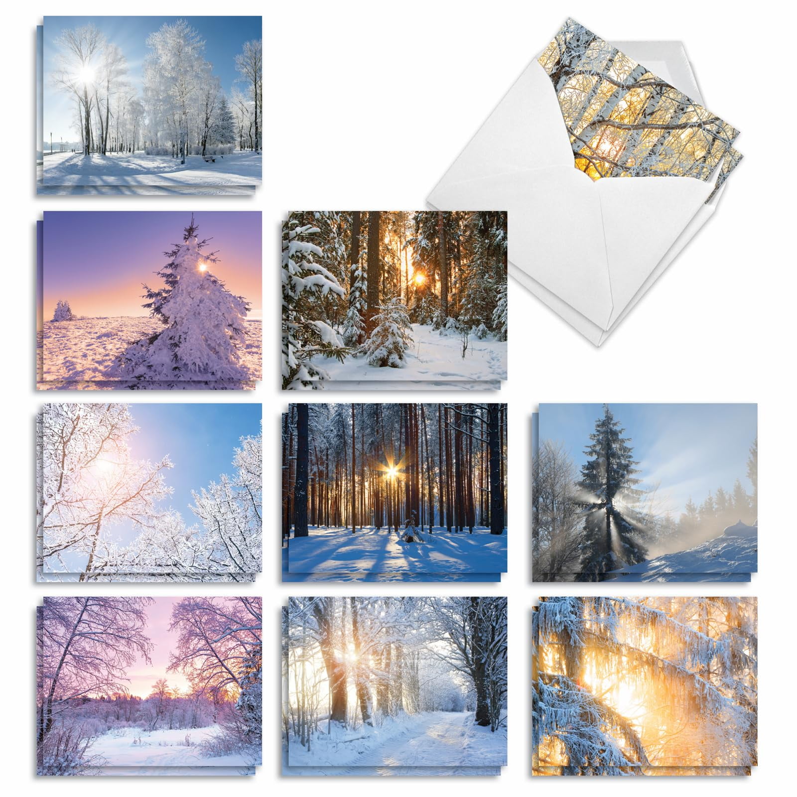 The Best Card Company - 20 Landscape Nature Note Cards Blank (4 x 5.12 ...