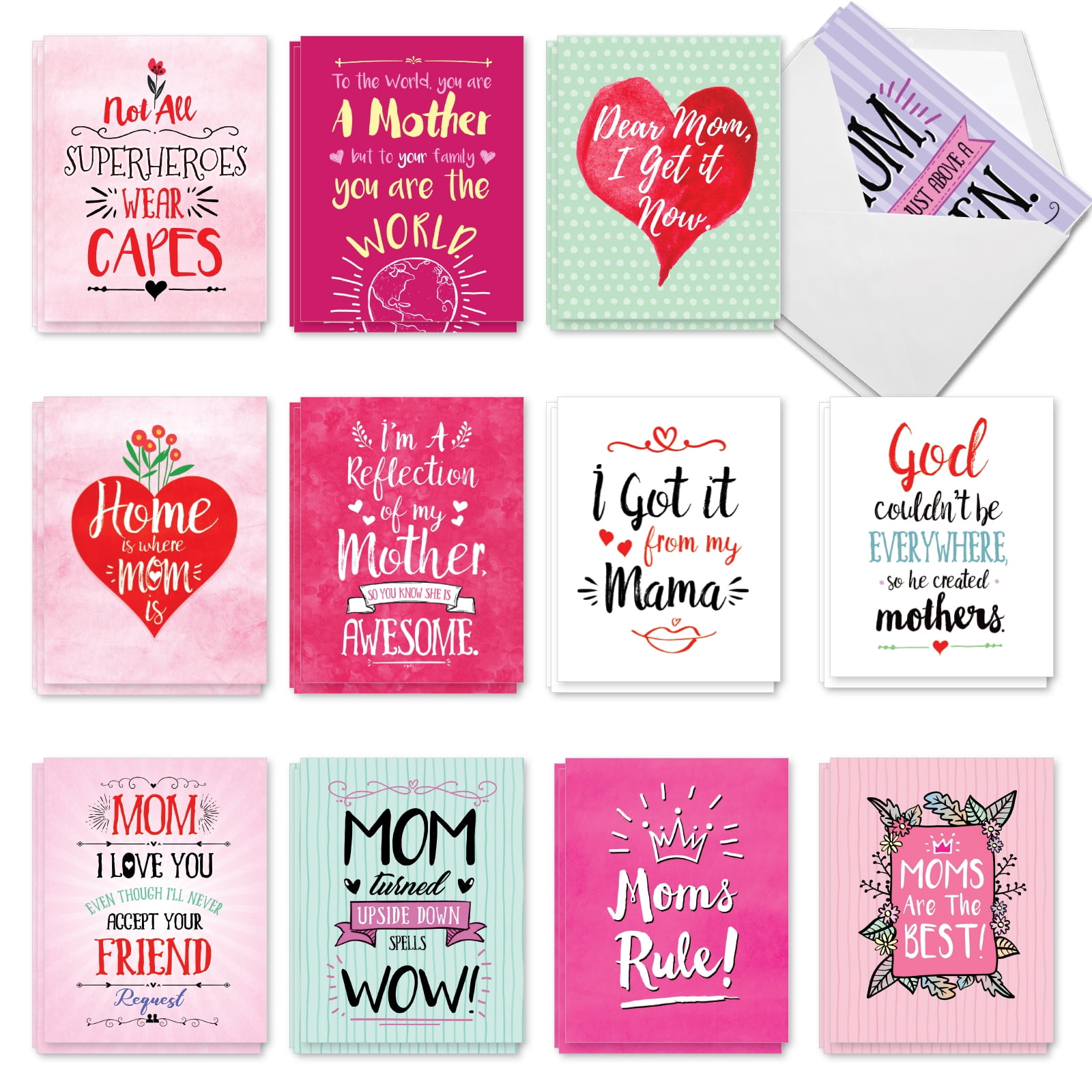 The Best Card Company 36 Assorted Mother's Day Notes Boxed Set 4 x 5.12 ...
