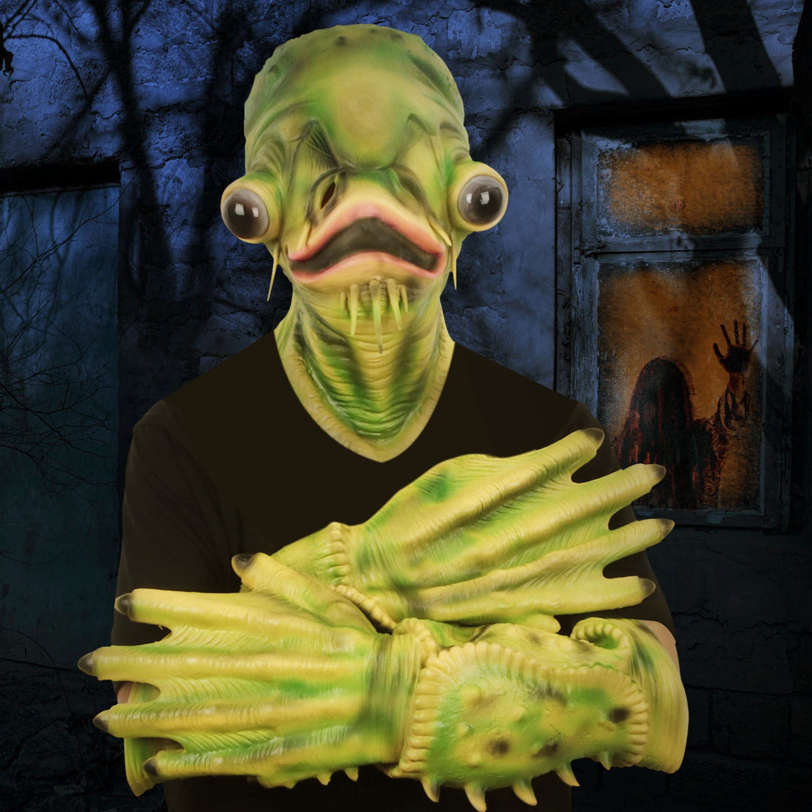 The Best Gift Catfish Green Fish Headgear Set Monster Latex Headgear ...