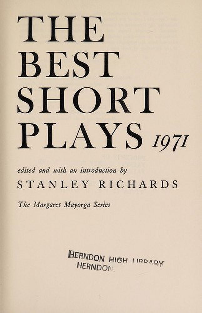 Pre-Owned Best Short Plays 1971 Hardcover - Walmart.com
