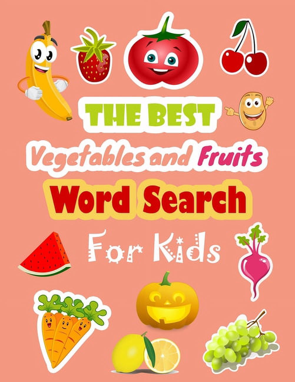 The Best Vegetables and Fruits Word Search for Kids: Puzzle Book and ...