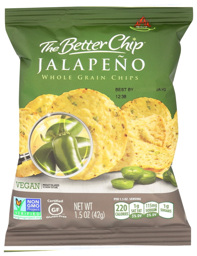 The Better Chip Whole Grain Chips Jalapeno, 1.5 Oz - Walmart.com