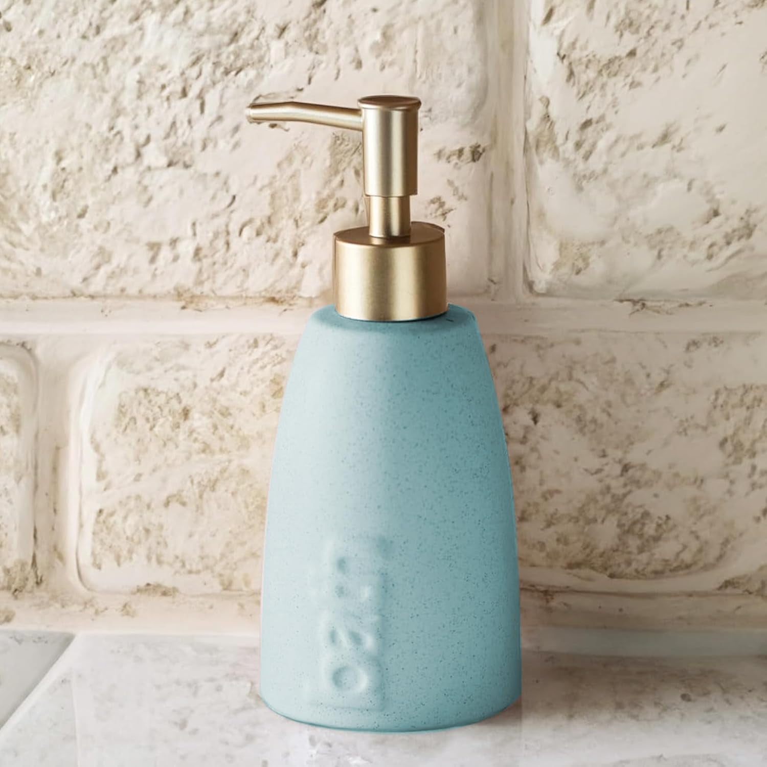 The Better Home 320ml Ceramic Soap Dispenser for wash Basin Blue Kitchen Accessories Items ...