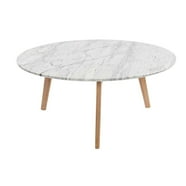 The Bianco Collection Cherie 15" Round Italian Carrara White Marble ...
