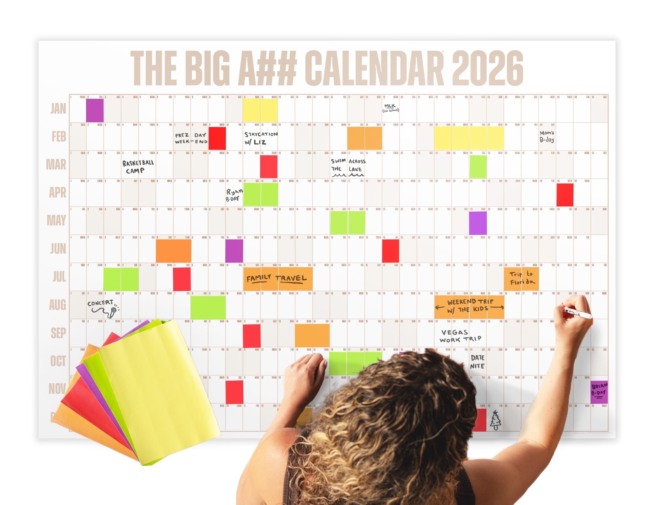 The Big A## Calendar Yearly Dry Erase Extra Large Wall Calendar January ...