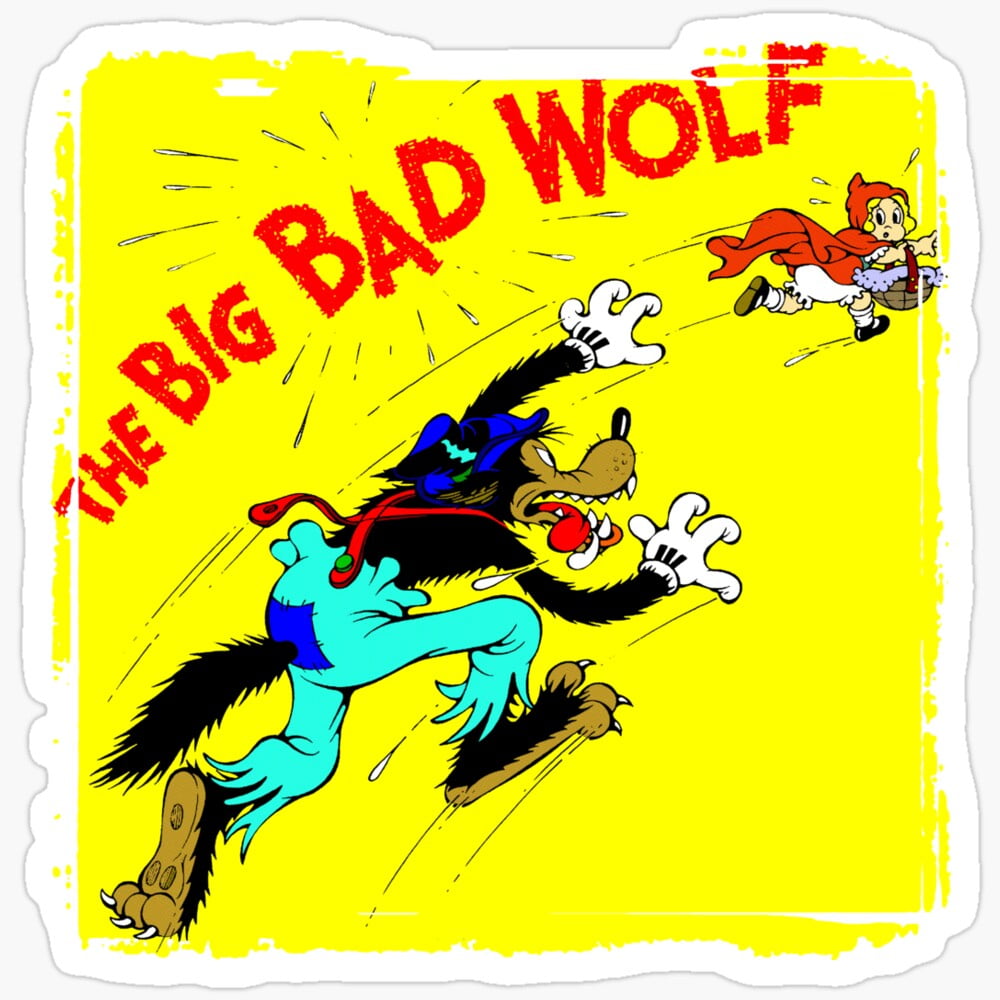 The Big Bad Wolf Sticker Phone Decal Water Bottle Stickers Car Decals ...