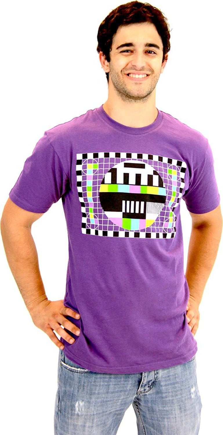 The Big Bang Theory Sheldon Checkered Test Pattern Purple Mens T-shirt ...