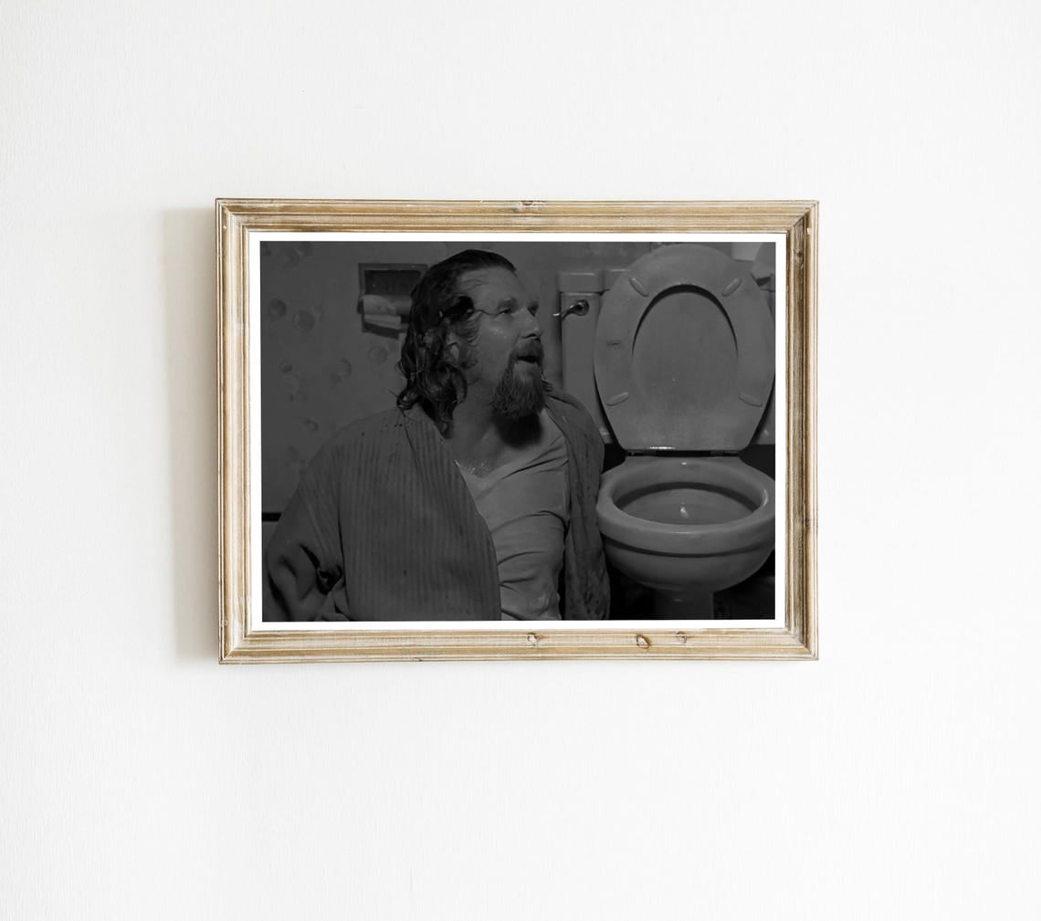 The Big Lebowski Bathroom, Funny Bathroom Decor, Black and White ...