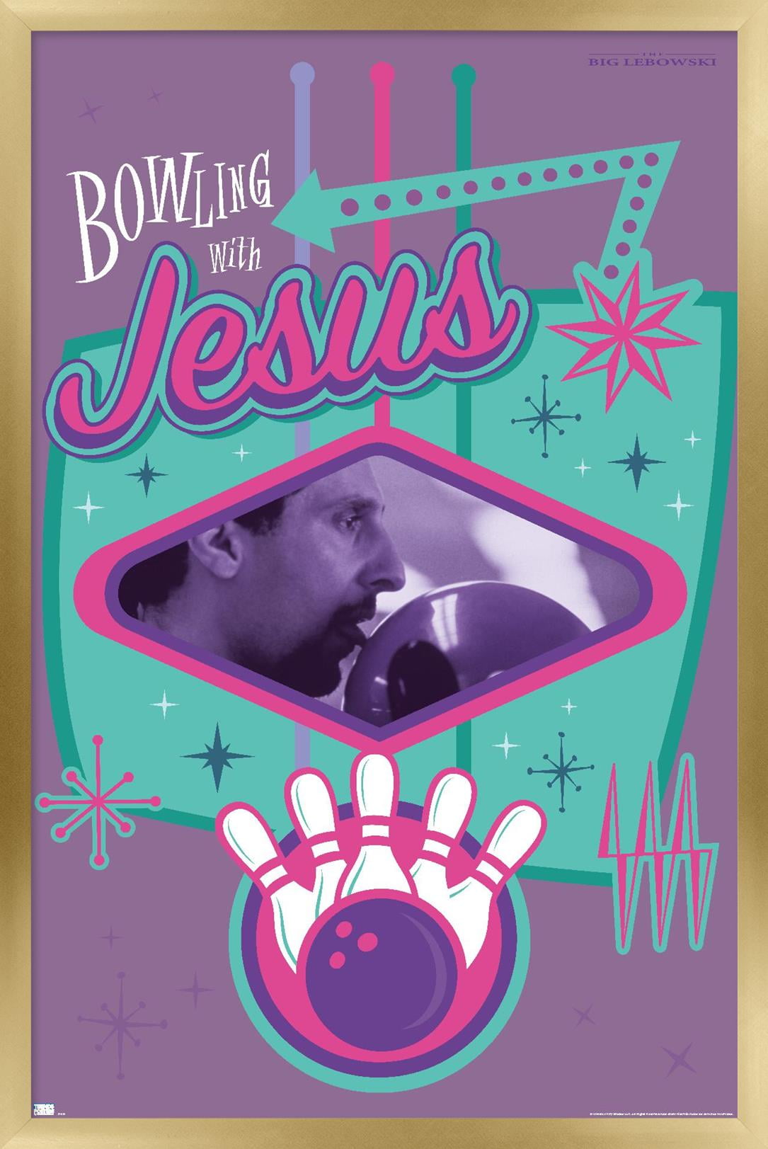 The Big Lebowski - Bowling with Jesus Wall Poster, 22.375" x 34 ...