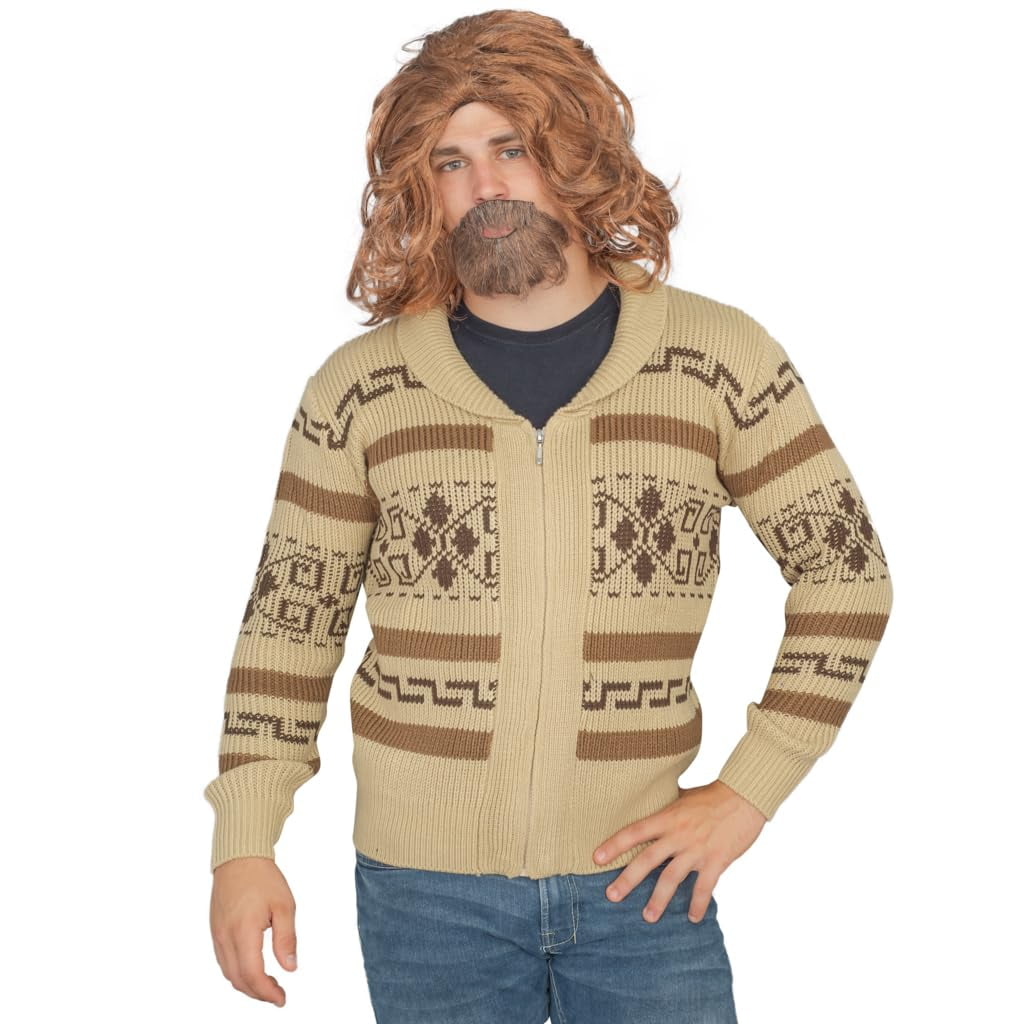 Costume Agent Lebowski Jeffrey The Dude Zip Up Cardigan Sweater ...