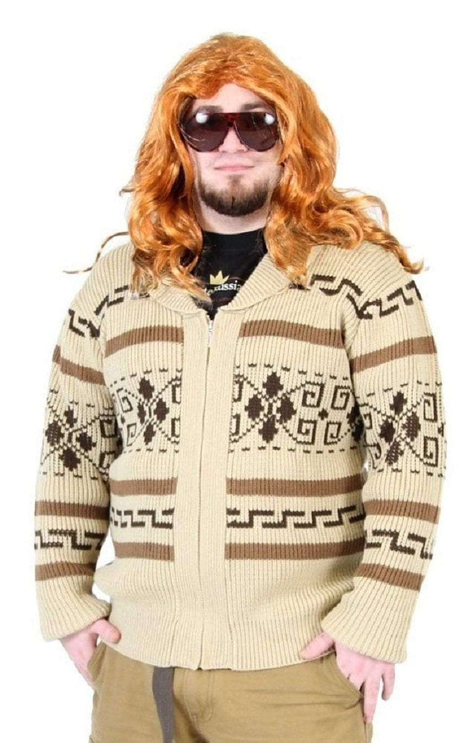 The Big Lebowski Jeffery The Dude Zip Up Costume Cardigan Sweater ...