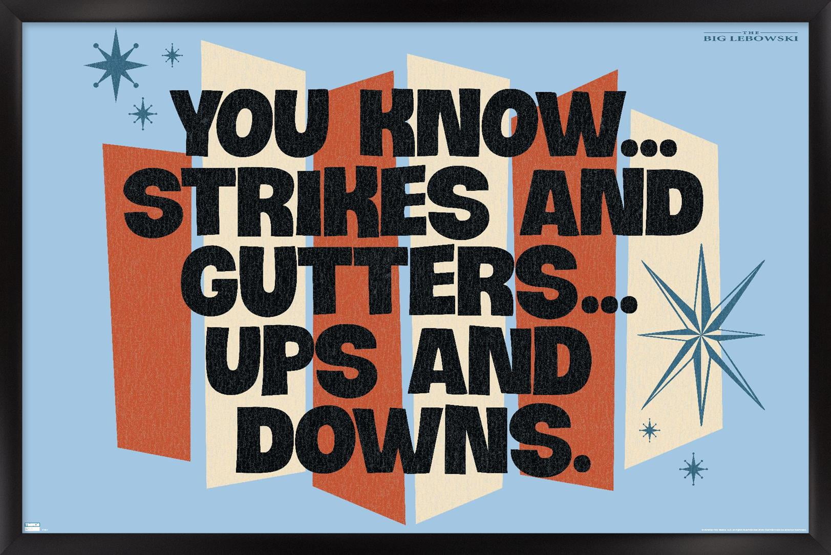 The Big Lebowski - Strikes and Gutters Wall Poster, 14.725" x 22.375 ...