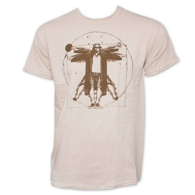 The Big Lebowski Vitruvian Da Vinci Men's Tan Graphic T-Shirt-2XLarge ...