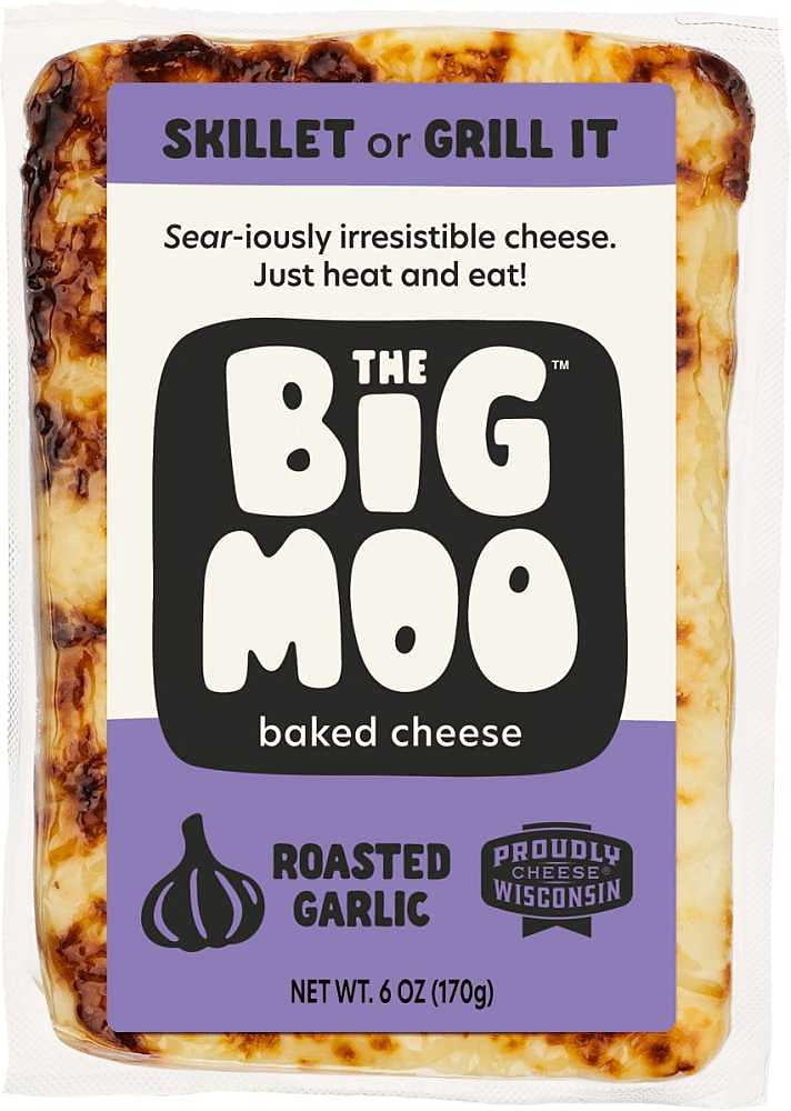 The Big Moo Roasted Garlic Baked Cheese, 6 OZ, 6 Pack, Wisconsin Cheese ...
