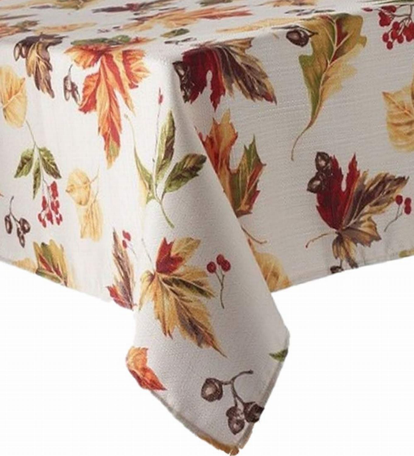 The Big One Fabric Tablecloth Leaves Acorns & Berries Table Cloth 60x84 ...