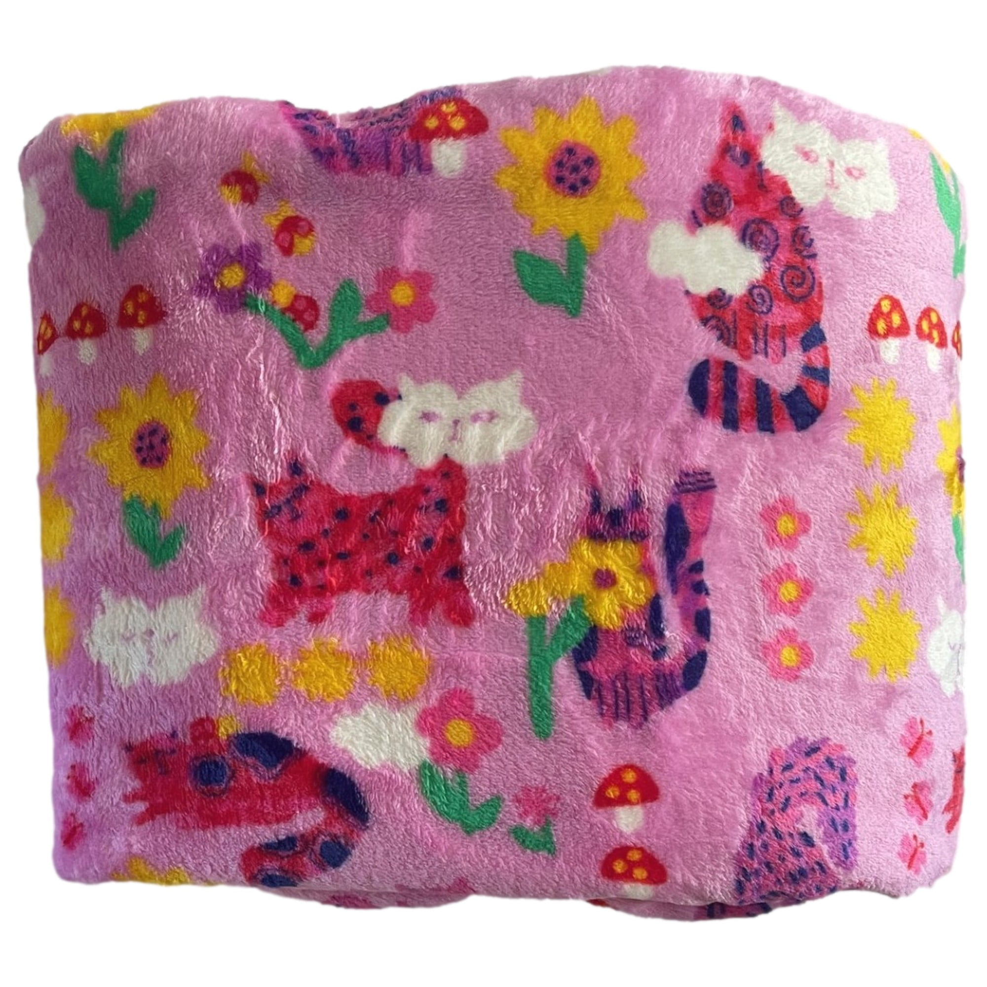The Big One Oversized Plush Pink Kitty Cats Throw Blanket - 5ft x 6ft ...