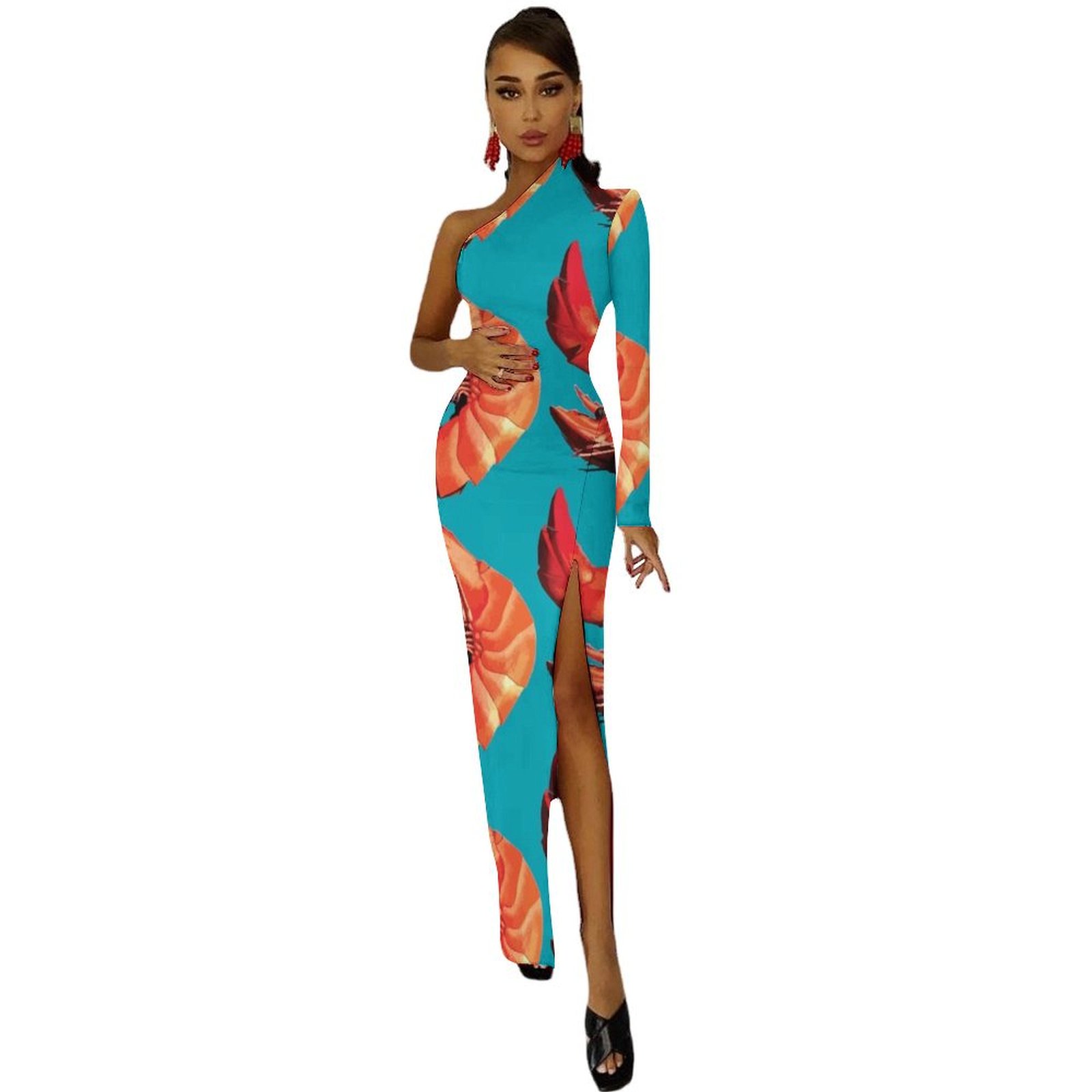 The Big Prawn Half Dleeve Split Dress dress for women Woman dresses ...