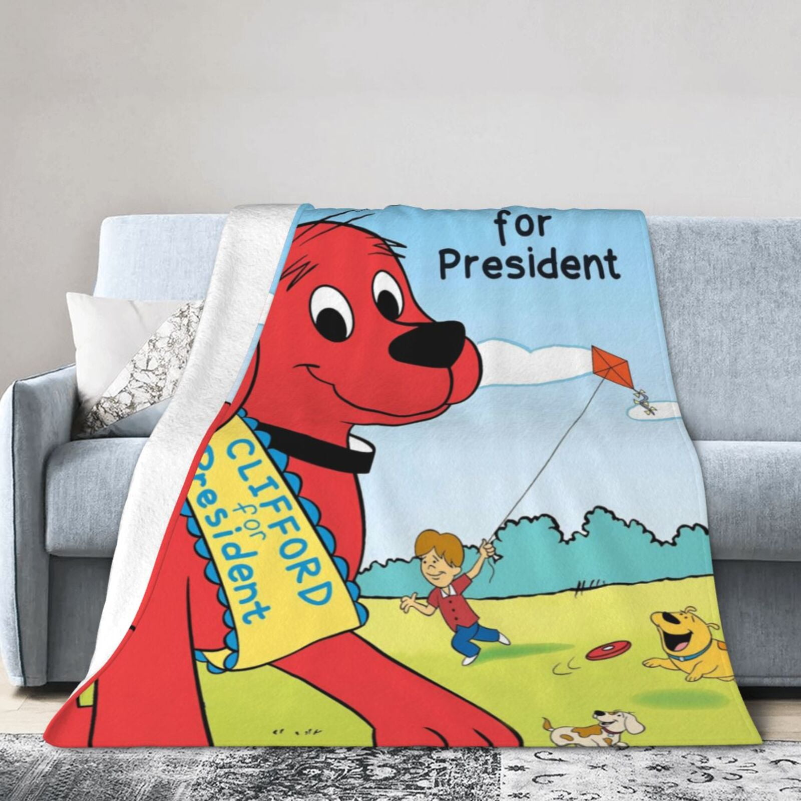 The Big Red Dog Clifford Throw Blanket Warm Soft Flannel Flannel ...