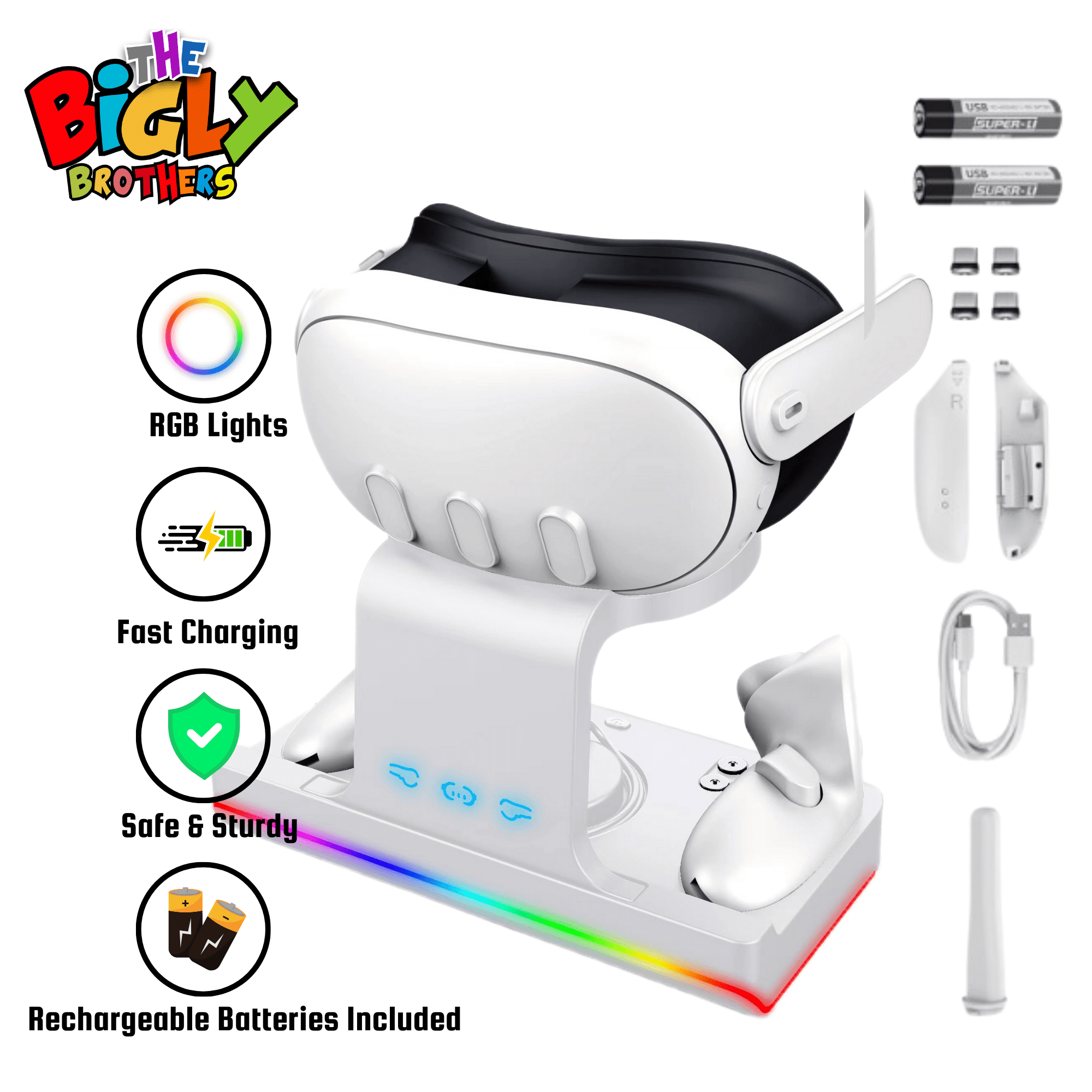The Bigly Brothers Charging Dock compatible with Oculus Meta Quest 3 ...