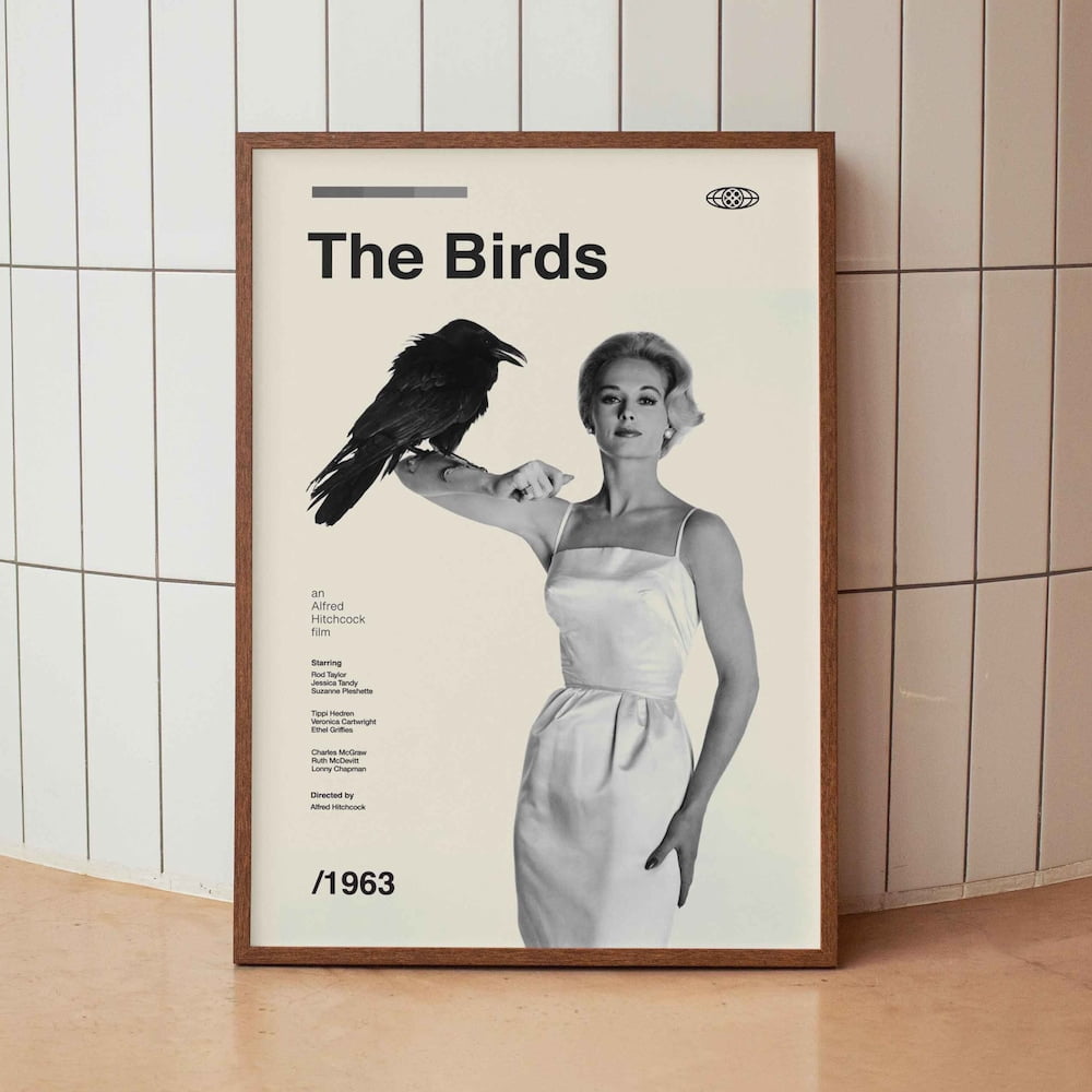 The Birds 1963 Vintage Movie Poster Alfred Hitchcock Minimalist ...