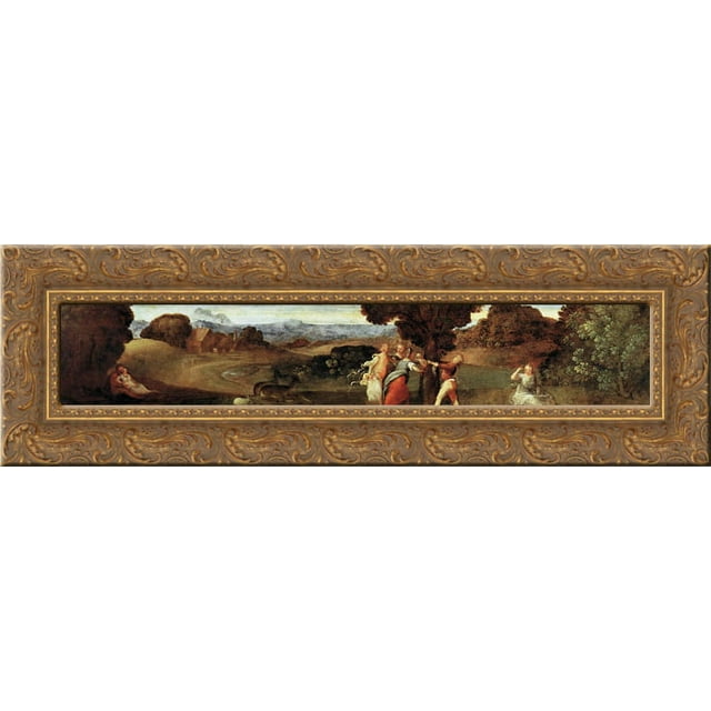The Birth of Adonis 24x10 Gold Ornate Wood Framed Canvas Art by Titian ...