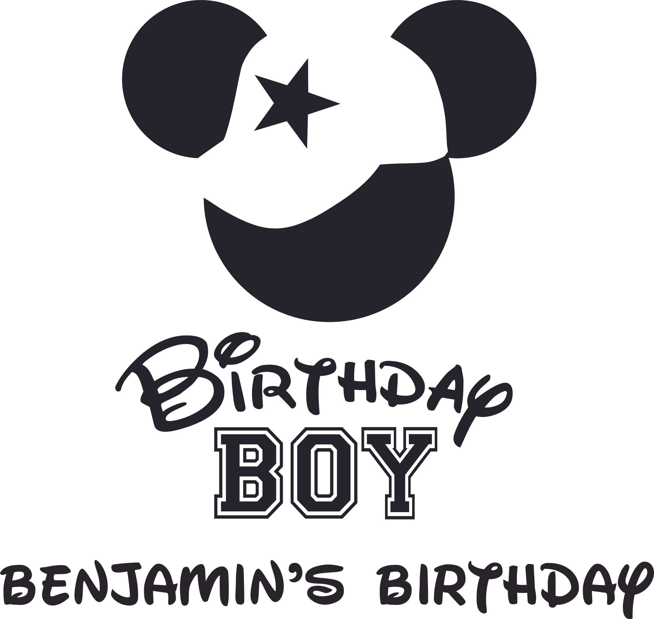 The Birthday Boy Logo Cartoon Design Customized Name Wall Decal ...
