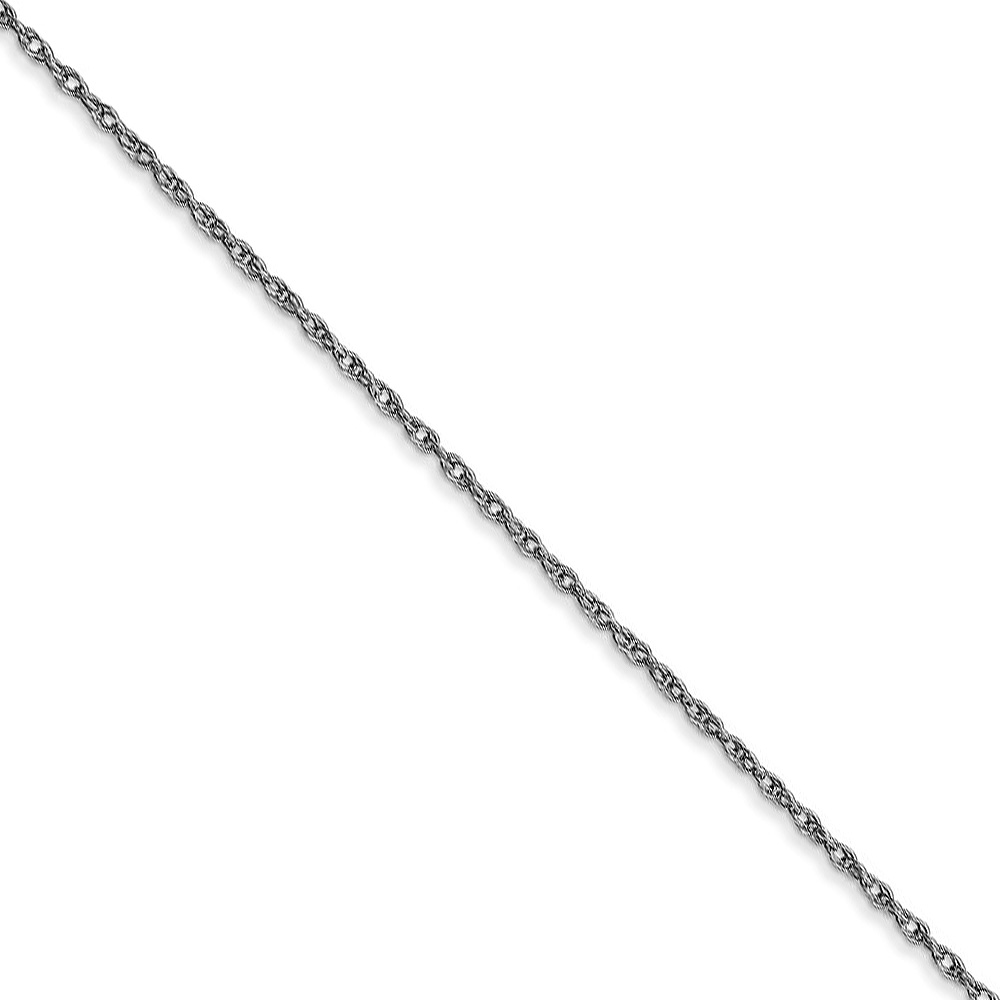 The Black Bow 0.95mm 10k White Gold Solid Cable Rope Chain Necklace, 18 ...