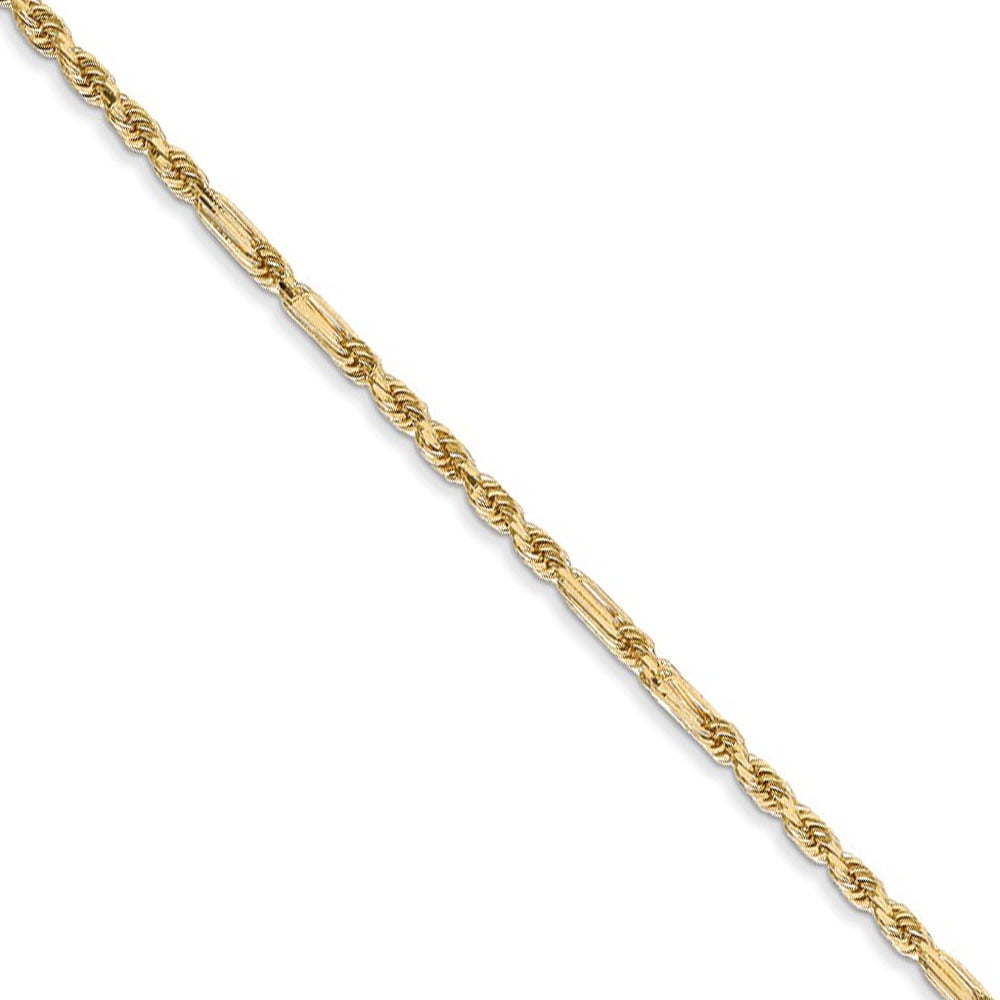 The Black Bow 1.8mm, 14k Yellow Gold, Diamond Cut, Milano Rope Chain ...